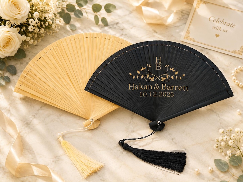 Personalized Eco-friendly Bamboo Fan, Custom Hand Fan, Perfect Gift for ...