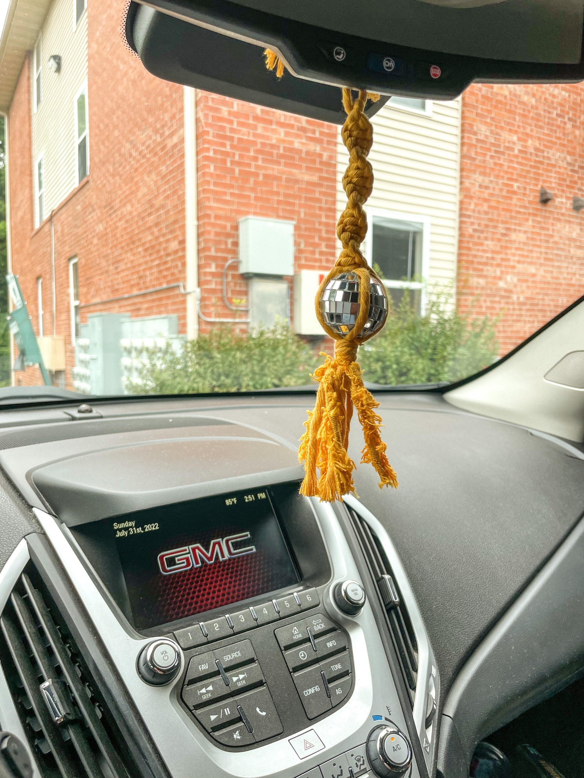 Macrame Disco Ball Car Charm Disco Ball Car Charm Car - Etsy