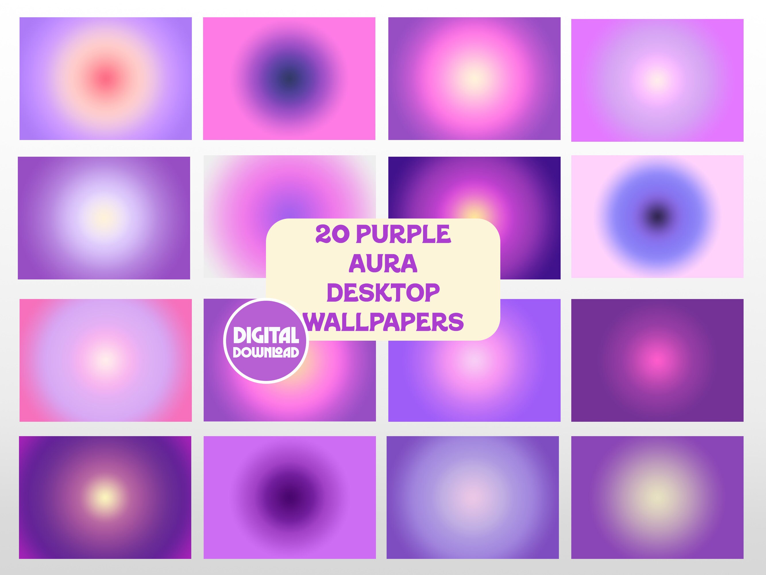 Purple Aura Laptop Wallpaper Aesthetic 20 Desktop Backgrounds - Etsy