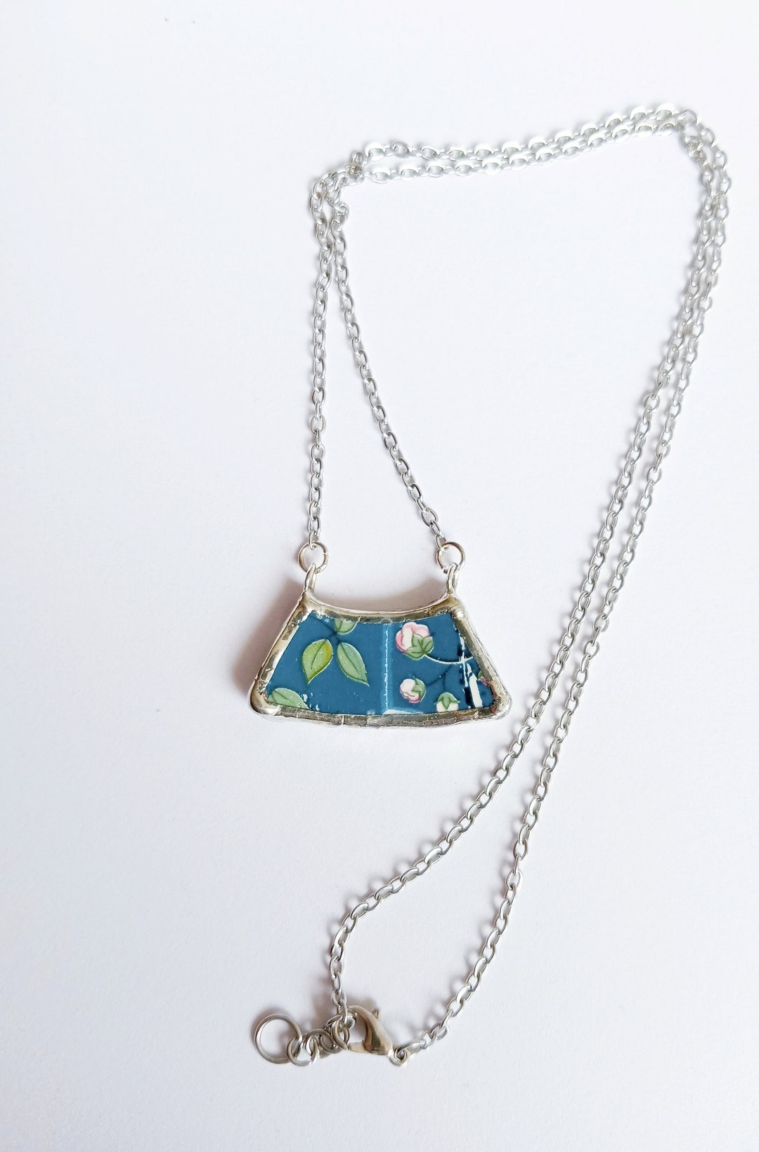 Antique Plate Fragments Necklace.unique Soldered Vintage Jewelry ...