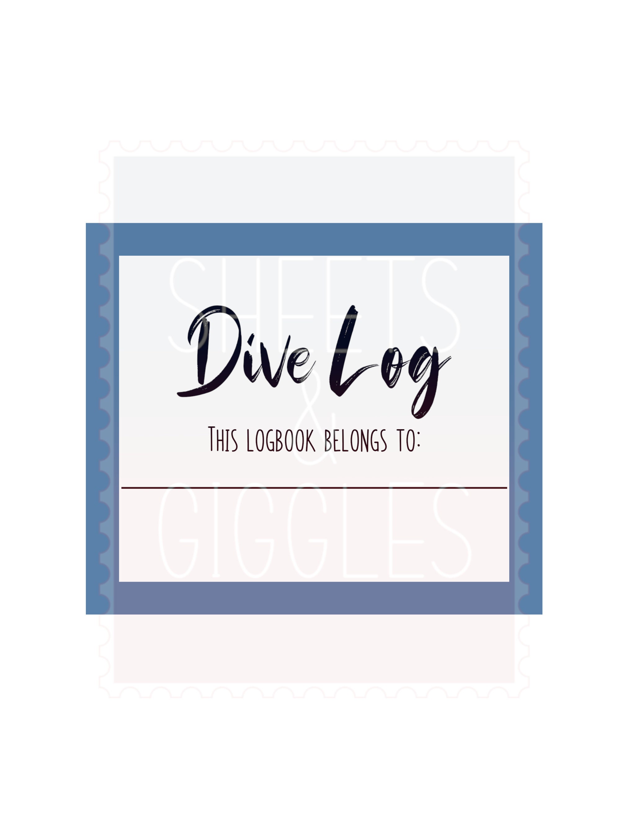 Watercolor Blue Coral Printable Dive Log- Instant Download - Etsy