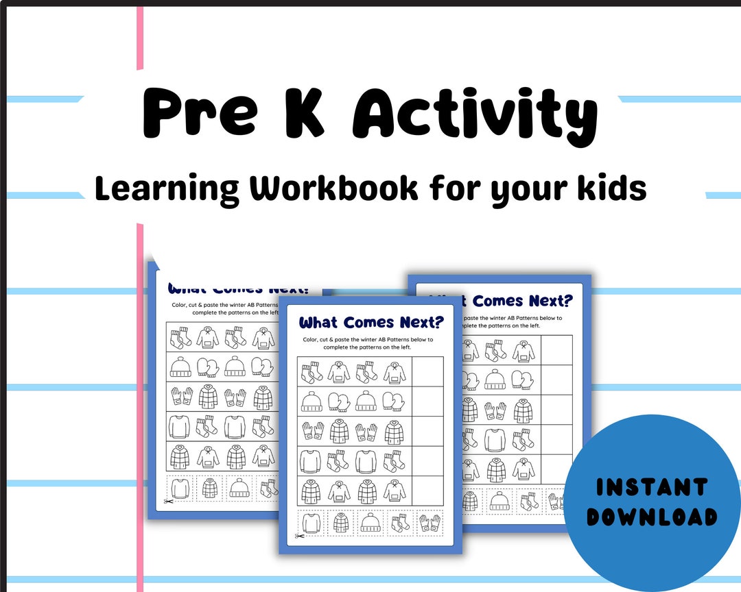 Preschool Worksheet What Comes Next Pre-k Curriculum - Etsy