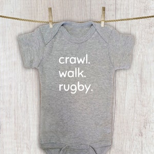 Crawl, Walk, Rugby Bodysuit, Infant Sports Bodysuit, Baby Shower Gift, Unisex Infant Rugby ...