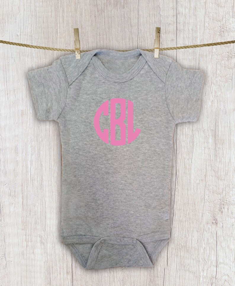 Monogram Baby Bodysuit, Toddler Monogrammed Tee, Custom Girls Shirt ...