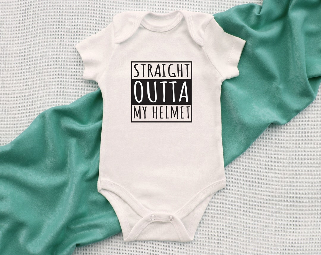 Straight Outta My Helmet Bodysuit, Girls Pink Cranial Helmet Graduation ...