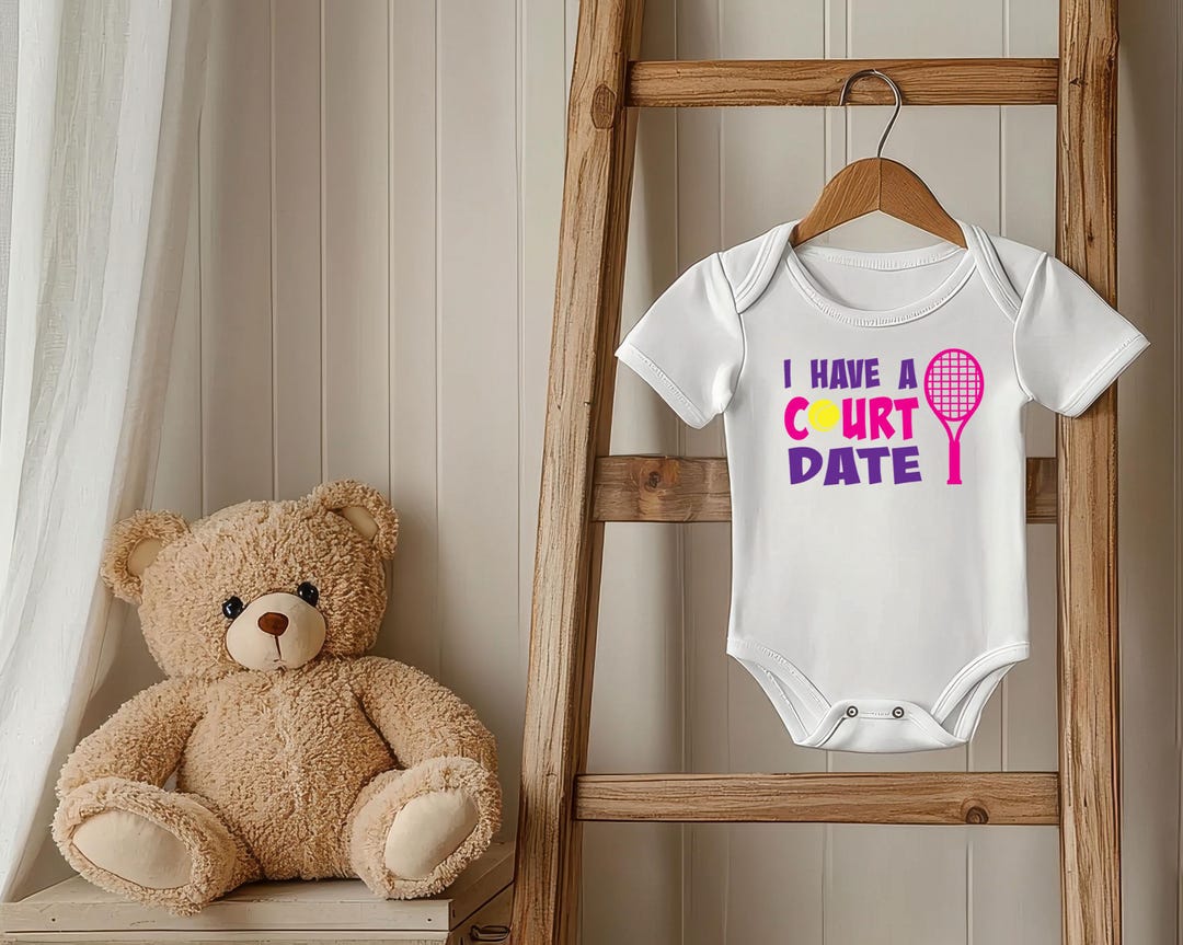 Baby Girls Tennis Bodysuit, Pink Tennis Racket Creeper, Tennis Sleeper ...