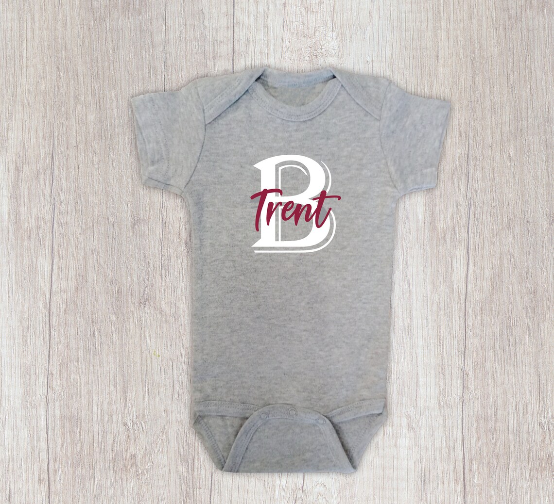 Baby Monogrammed Set, Monogram Bodysuit, Personalized Baby Hat ...