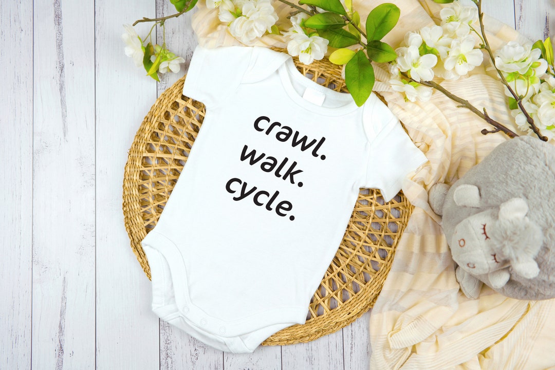Crawl, Walk, Cycle Bodysuit, Infant Sports Bodysuit, Baby Shower Gift ...