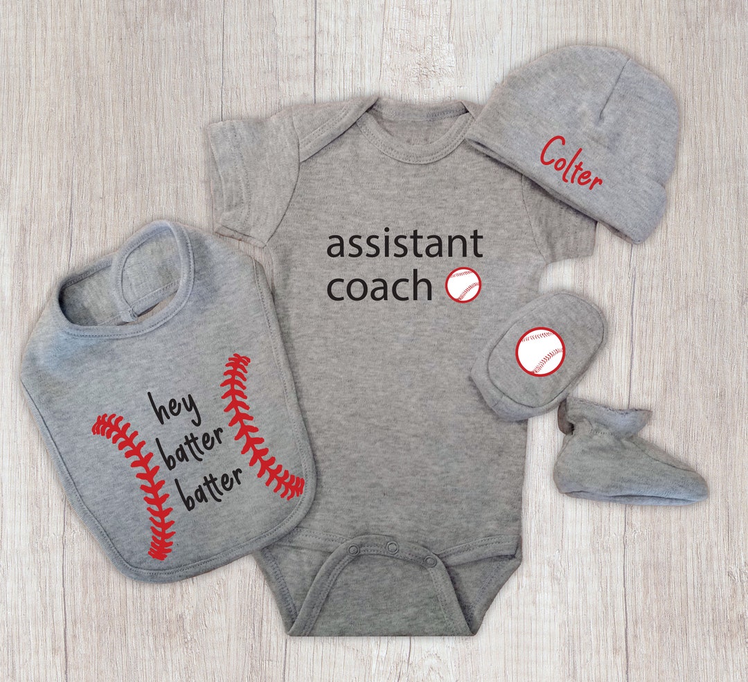 Assistant Coach Baby Set, Coach Baseball Bodysuit, Personalized Baby ...