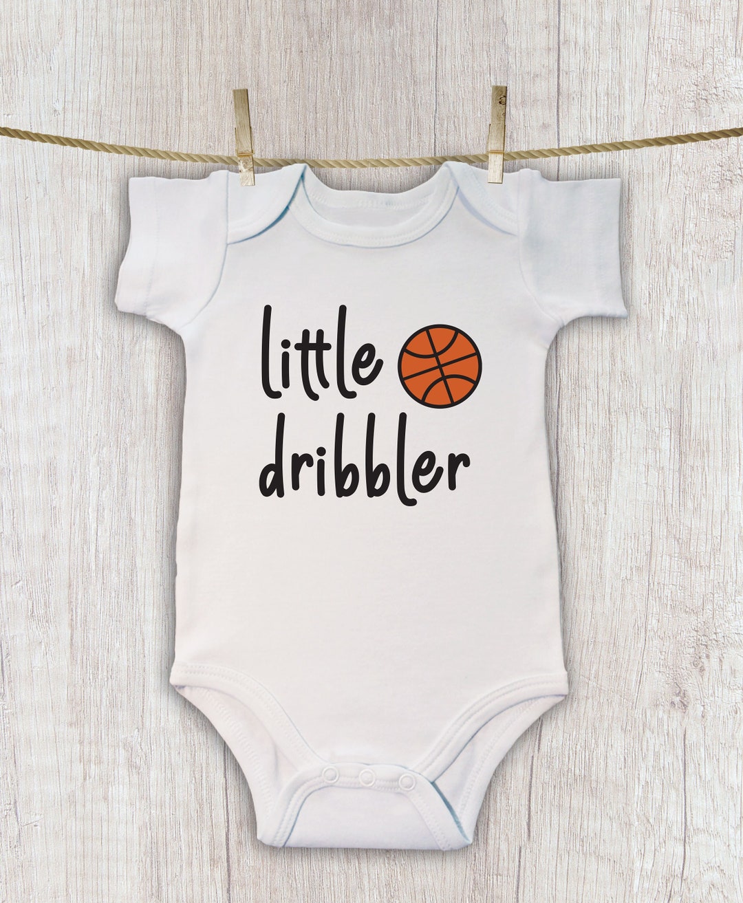 Basketball Baby Set, Little Dribbler Basketball Bodysuit, Personalized ...