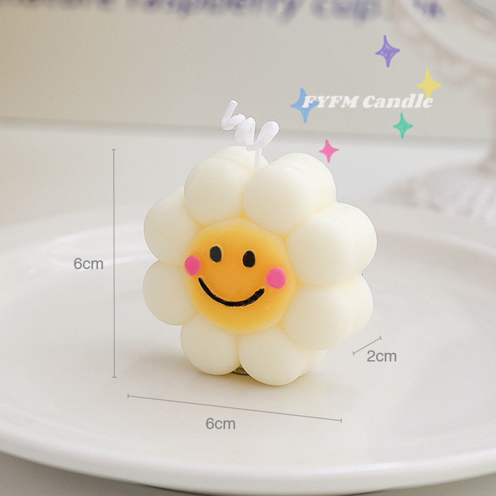 3D Smile Face Flower Candle,daisy Candle, Cute Flower Candle, DIY ...