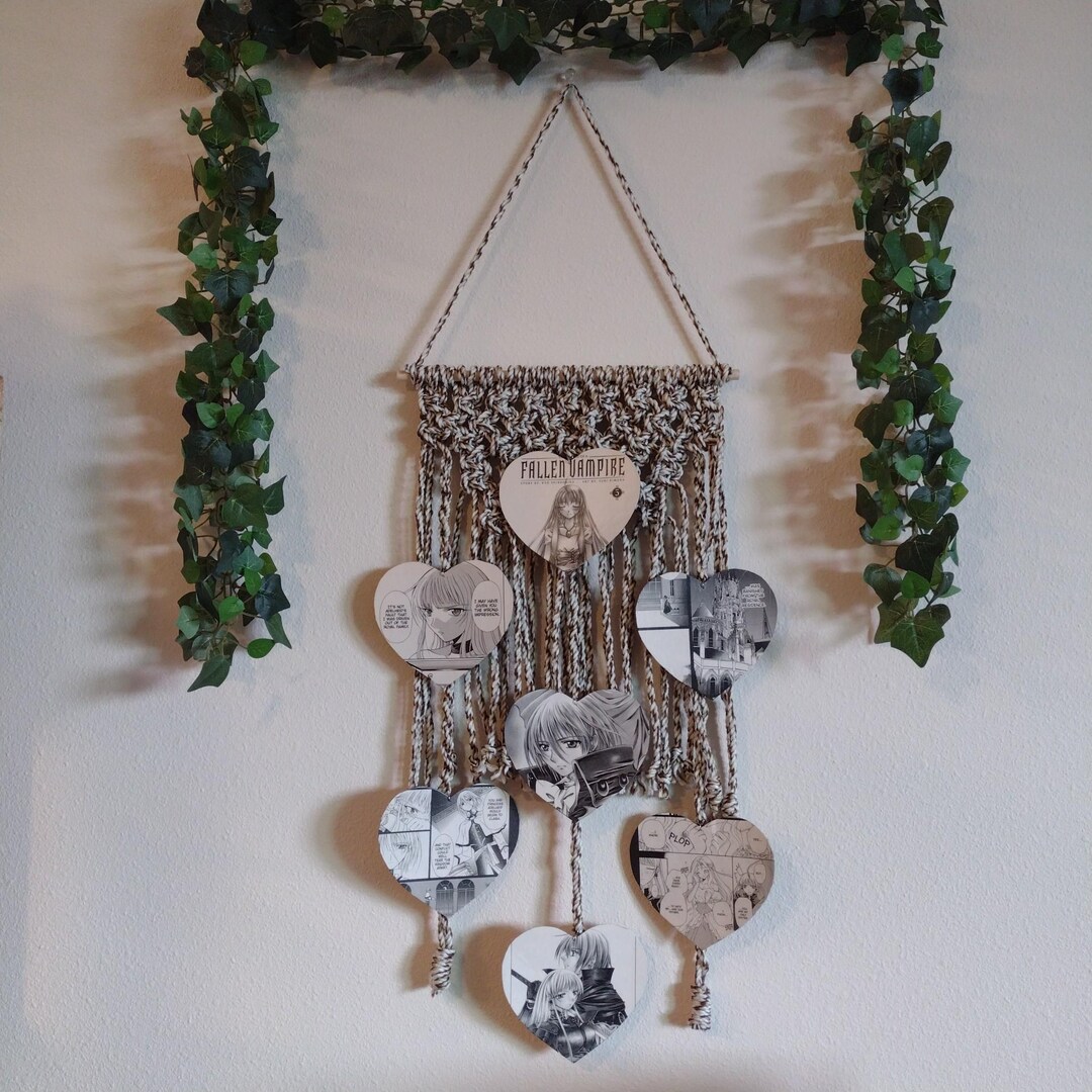 Handmade Fallen Vampire Manga Macrame Wall Hanging, Manga Wall Art ...