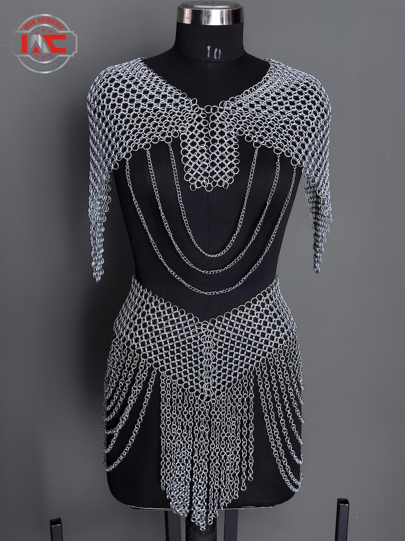 Steel Chainmail Armor Set for Women, LARP, Cosplay Costume & Medieval ...