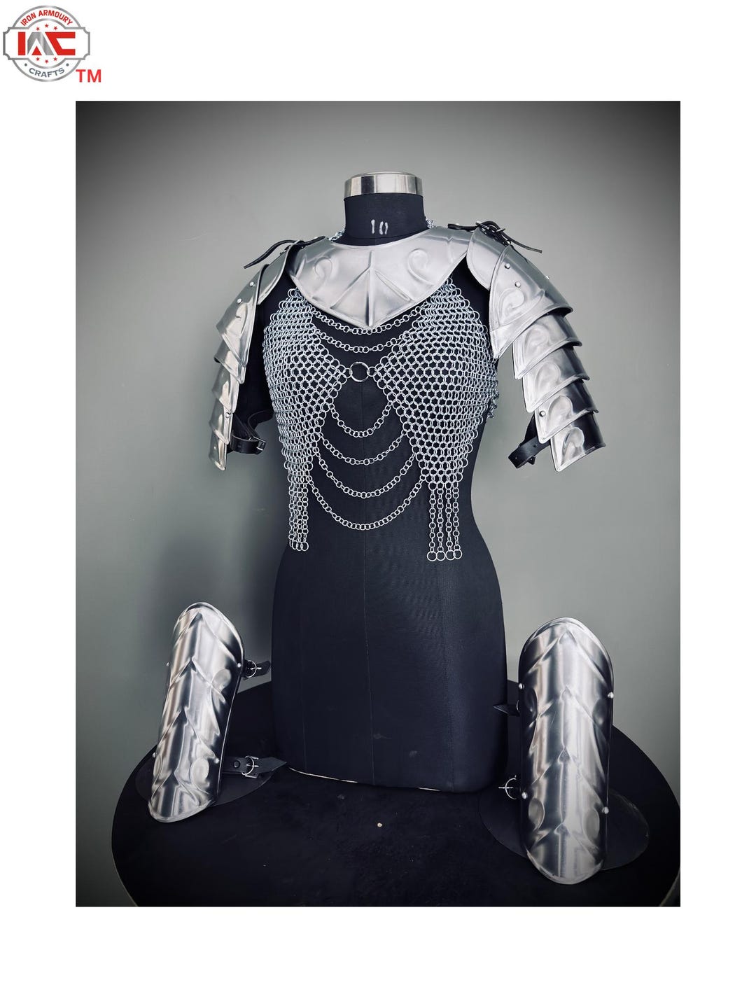 Female Knight Armor, Steel Gorget, Pouldron & Chainmail , LARP Cosplay ...