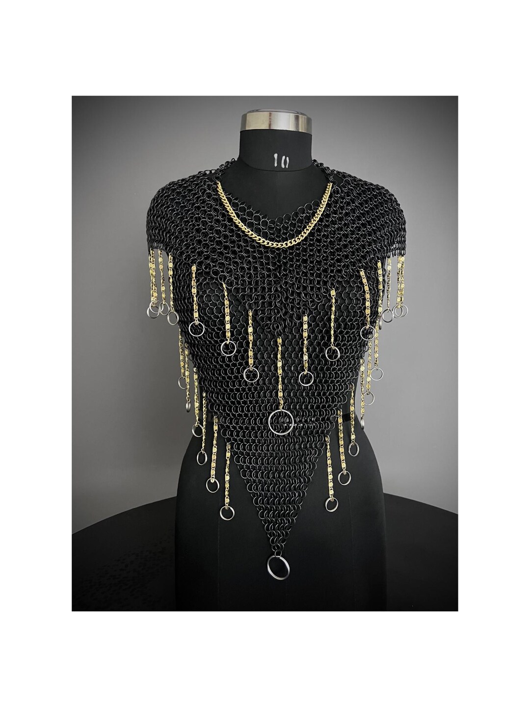 Chainmail Harness, Chainmail Chains Layers Top, Jump Rings Costume ...