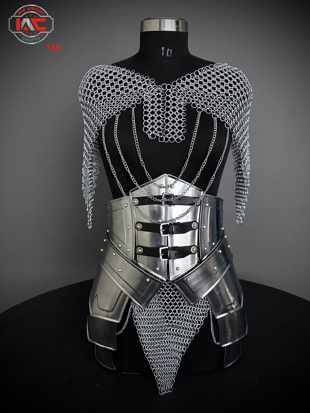 Medieval Corset Armor, Steel Chainmail Top & Skirt, SCA LARP Cosplay - Etsy