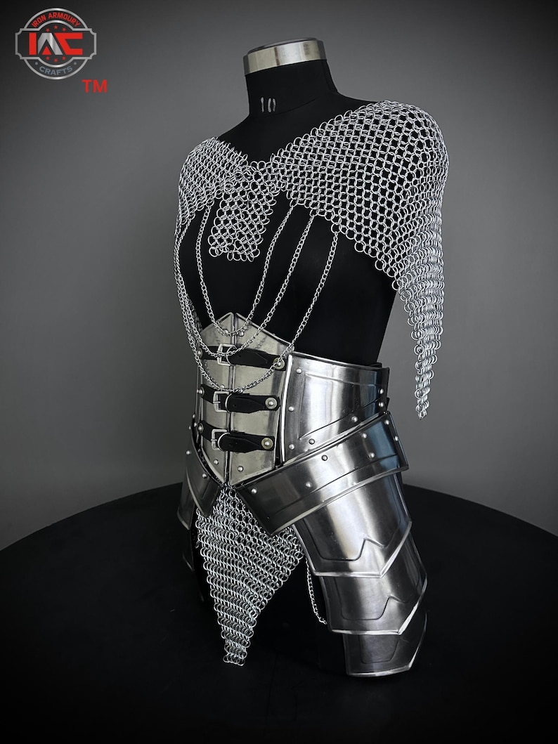 Medieval Ancient Corset Armor, Brave Lady Armor,chainmail Top & Skirt ...