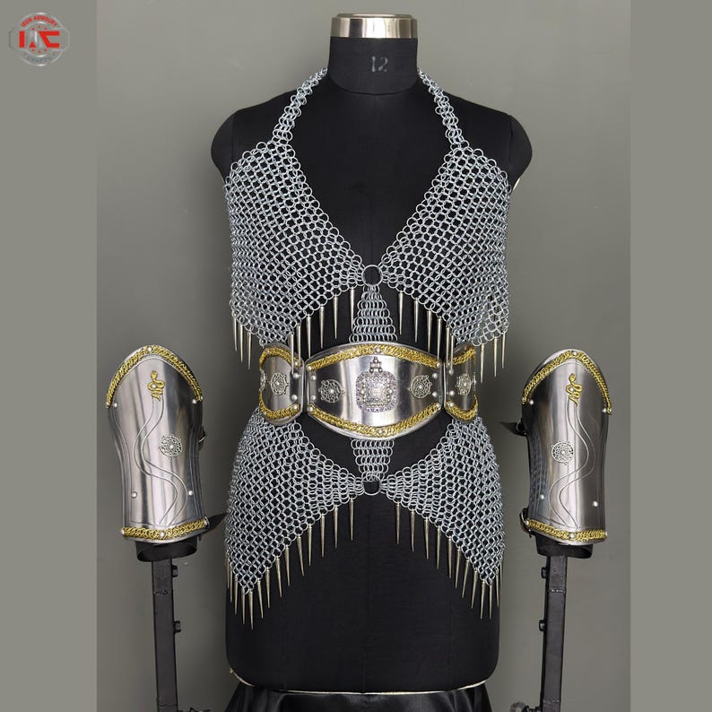 Steel Chainmail Armor Set for Women, LARP, Cosplay Costume & Medieval ...