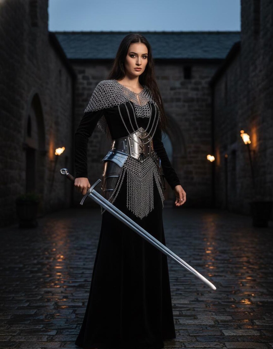 Steel Chainmail Armor Set for Women, LARP, Cosplay Costume & Medieval ...