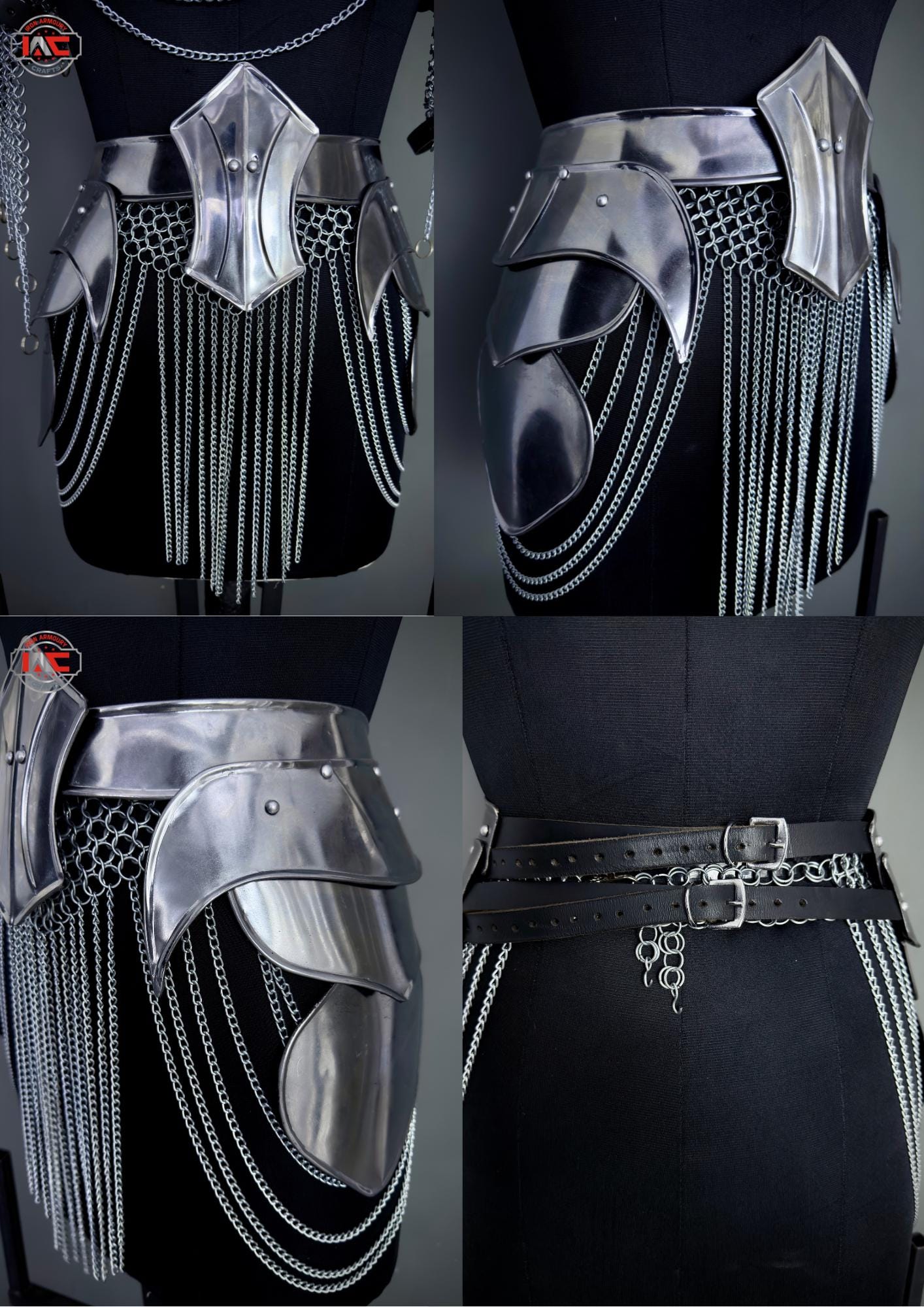 Medieval Lady Steel Armor, Chainmail Cosplay Set, LARP Costume - Etsy