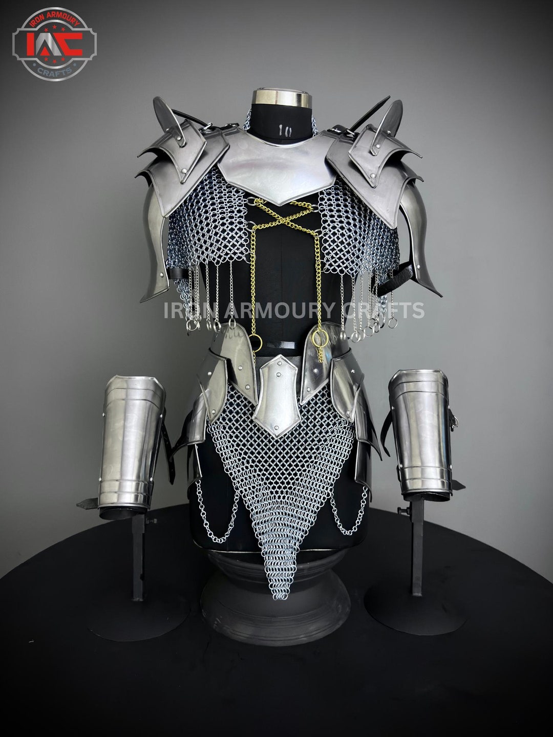 Medieval Lady Steel Armor, Chainmail Cosplay Set, SCA LARP Costume - Etsy