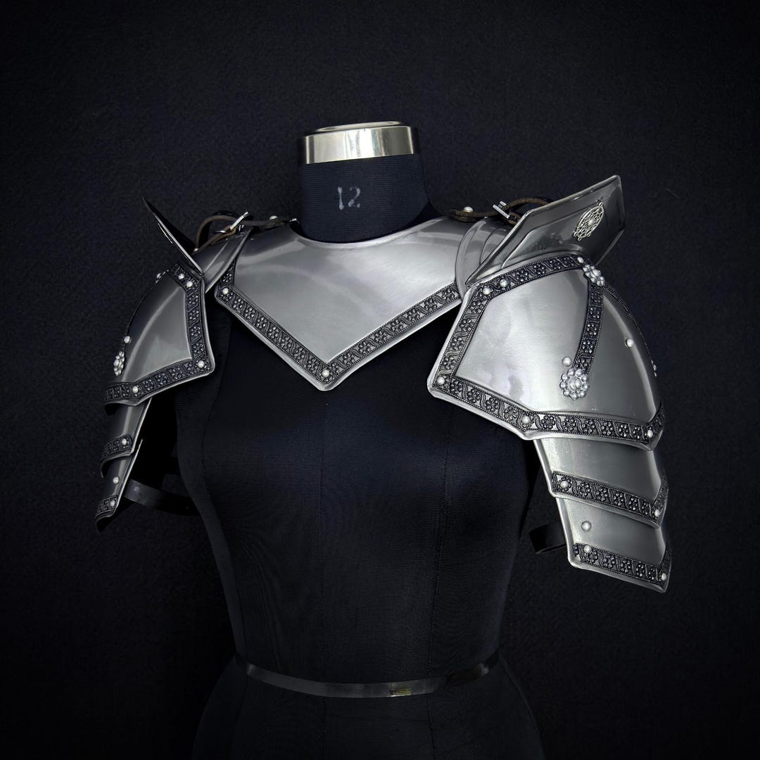 Medieval Knight Gorget & Pauldron Armor Set – Handcrafted 20-gauge ...