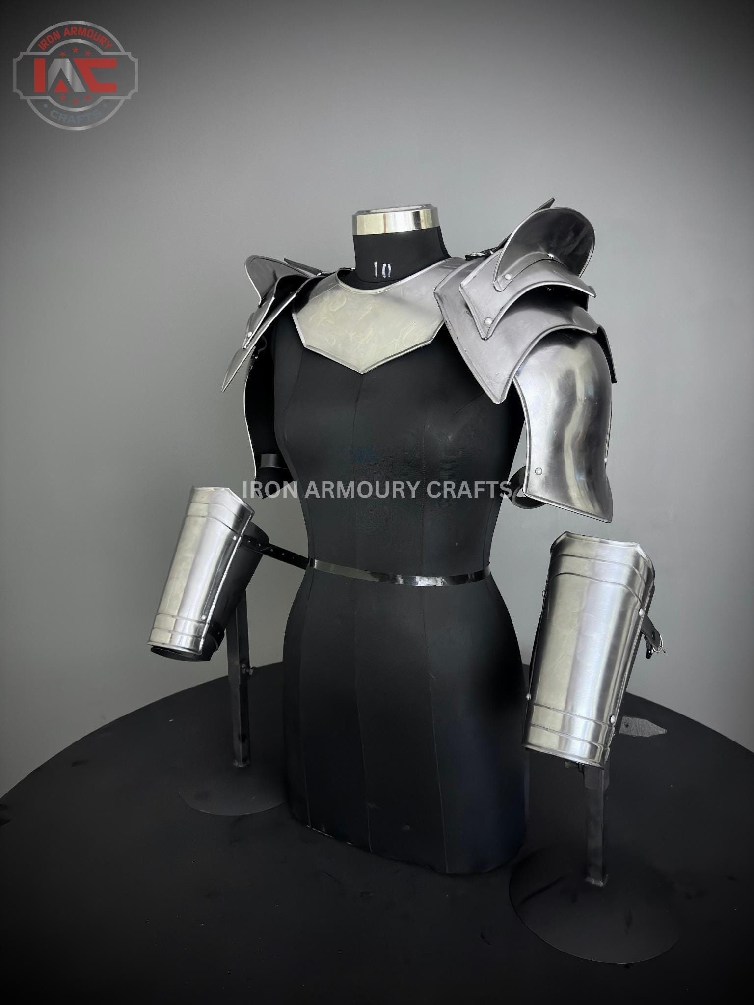 Medieval Knight Steel Armor Set: Gorget, Pouldrons & Bracers - LARP ...