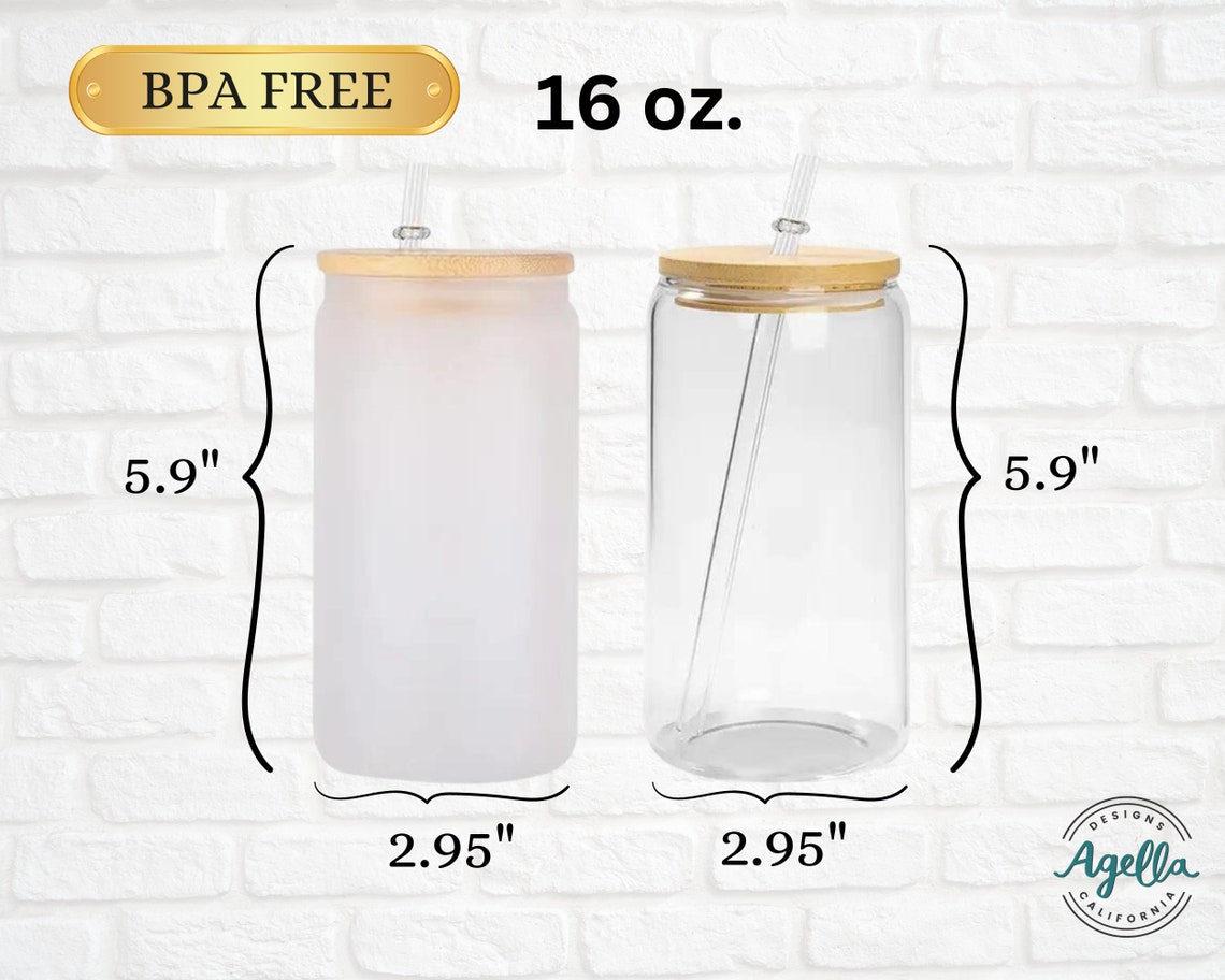 25 Pack Glass Sublimation 16 Oz Glass Can, 20 Oz Glass Can, Sublimation ...