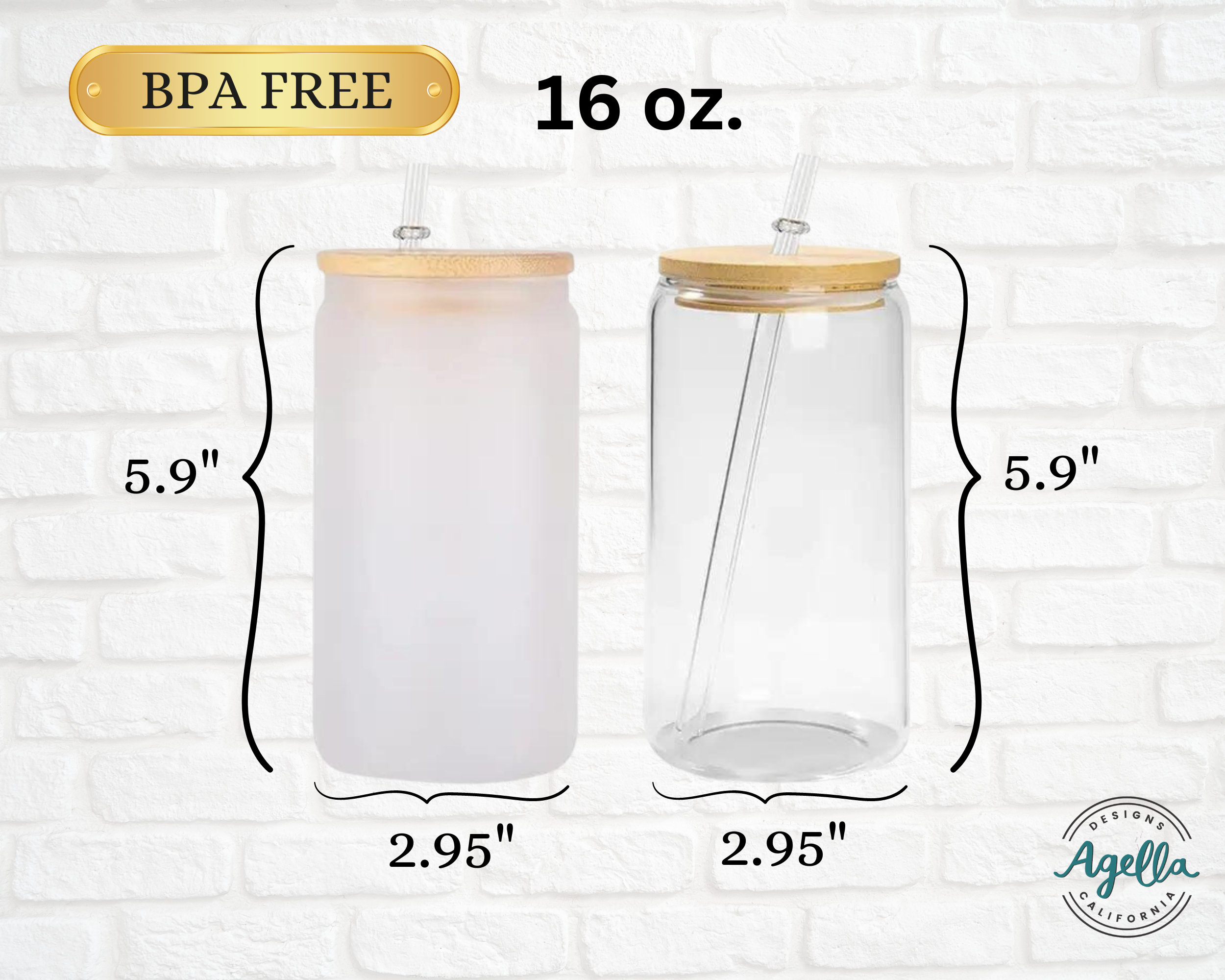 25 Pack Glass Sublimation 16 Oz Glass Can 20 Oz Glass Can, Sublimation ...