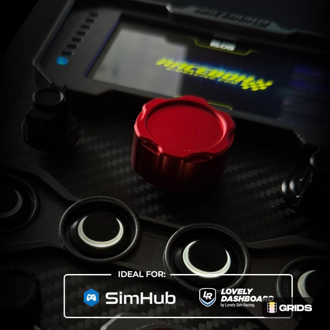 GTE V3 Sim Racing Button Box: 5" Display, 16 RGB Leds - Etsy