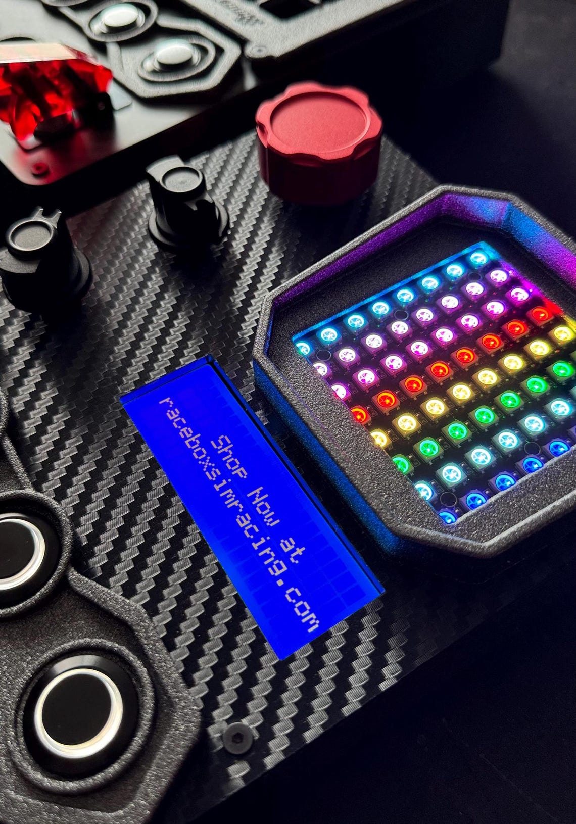 Carbon Fiber GT3-PRO Sim Racing Button Box With RGB & LCD Display ...