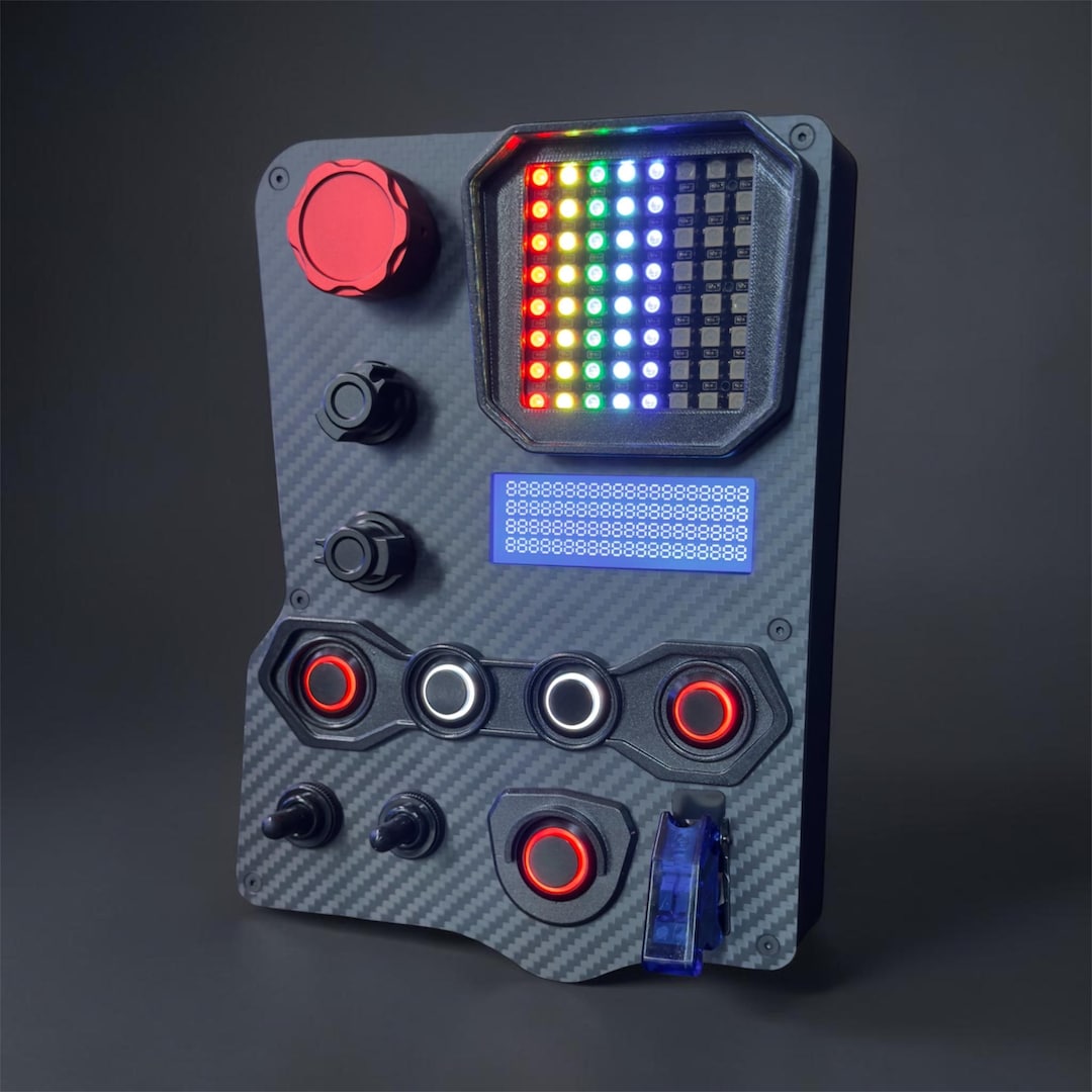 Carbon Fiber GT3-PRO Sim Racing Button Box With RGB & LCD Display ...
