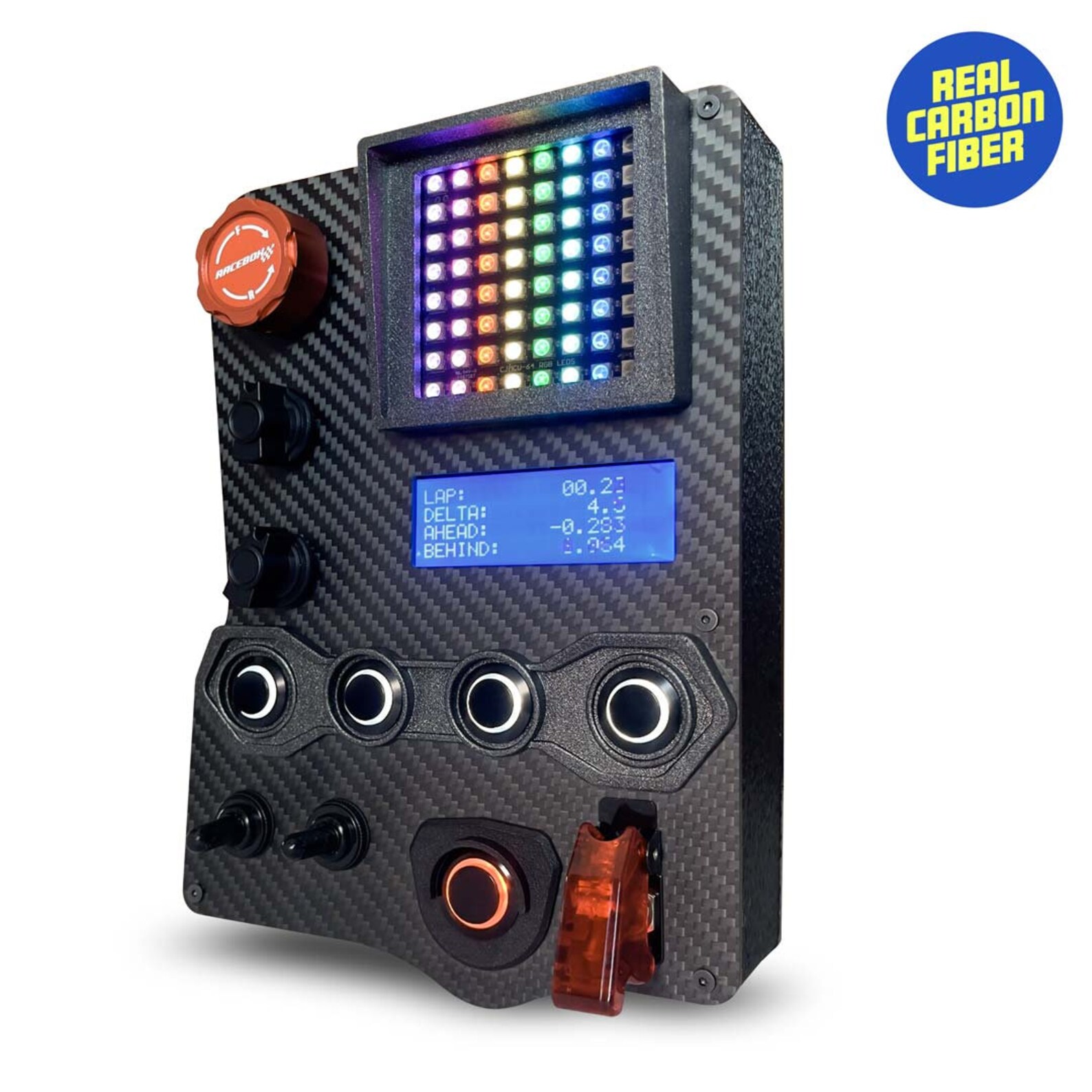 Carbon Fiber GT3-PRO Sim Racing Button Box With RGB & LCD Display ...