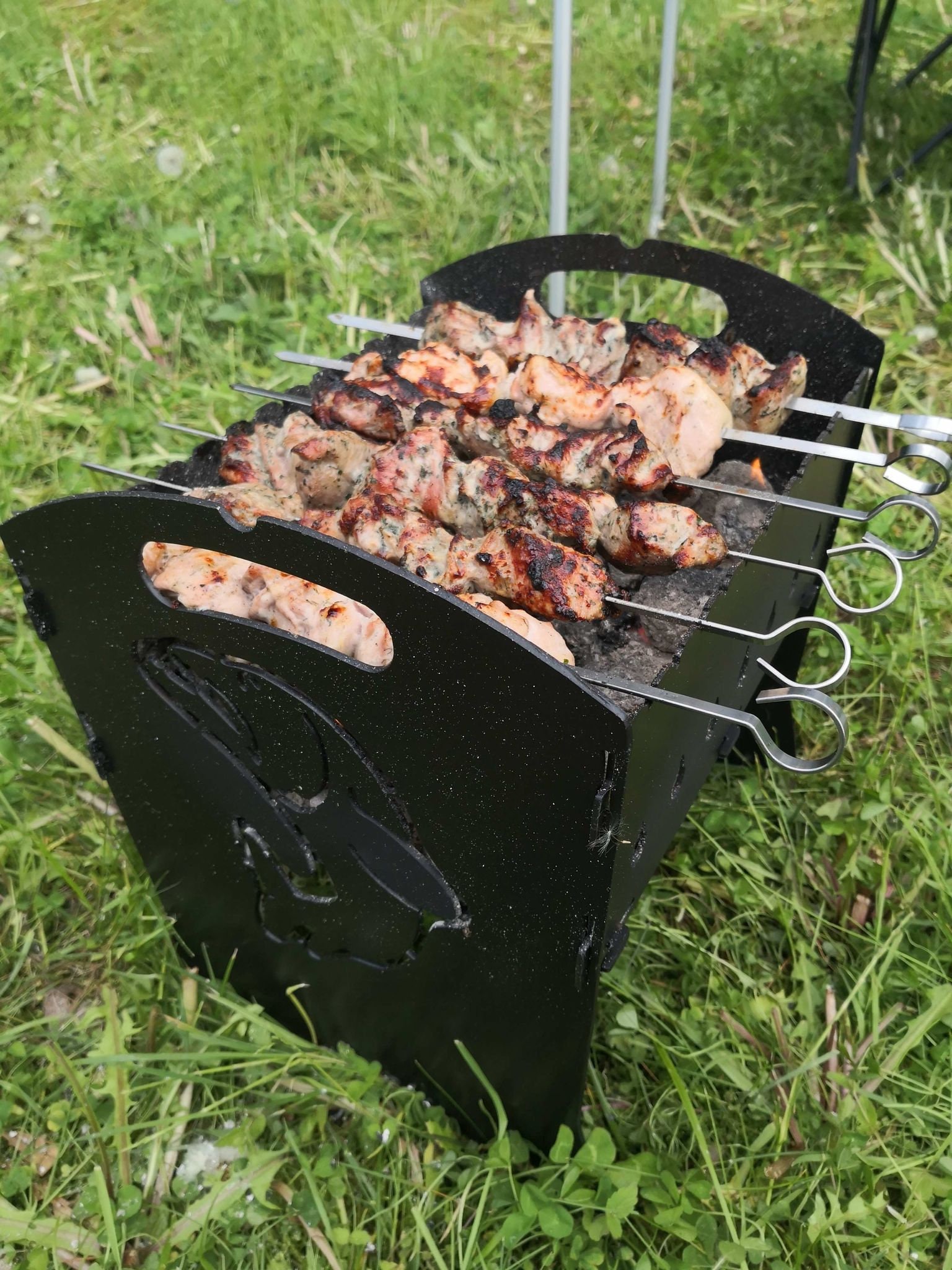 Portable BBQ Grill Steel Shashlyk Mangal Picnic Mange Personalized Gift ...