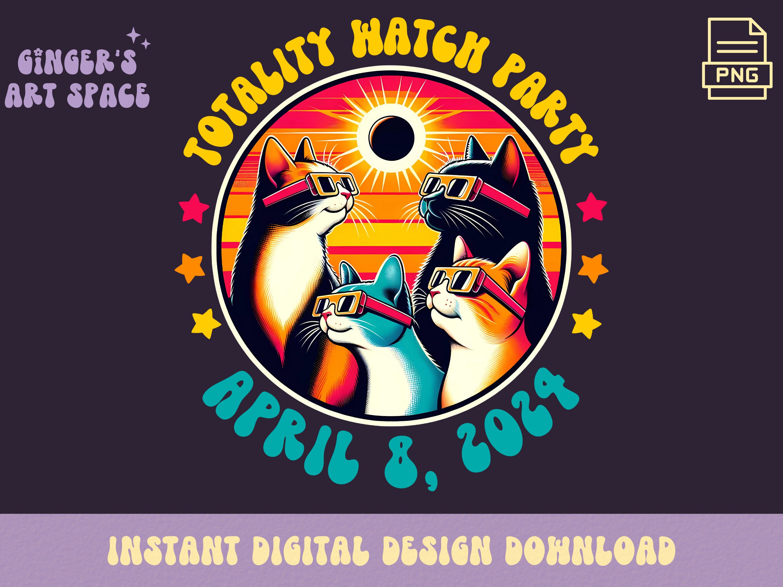 Totality PNG, Funny Cats Totality Design, Cats Wearing Eclipse Glasses ...