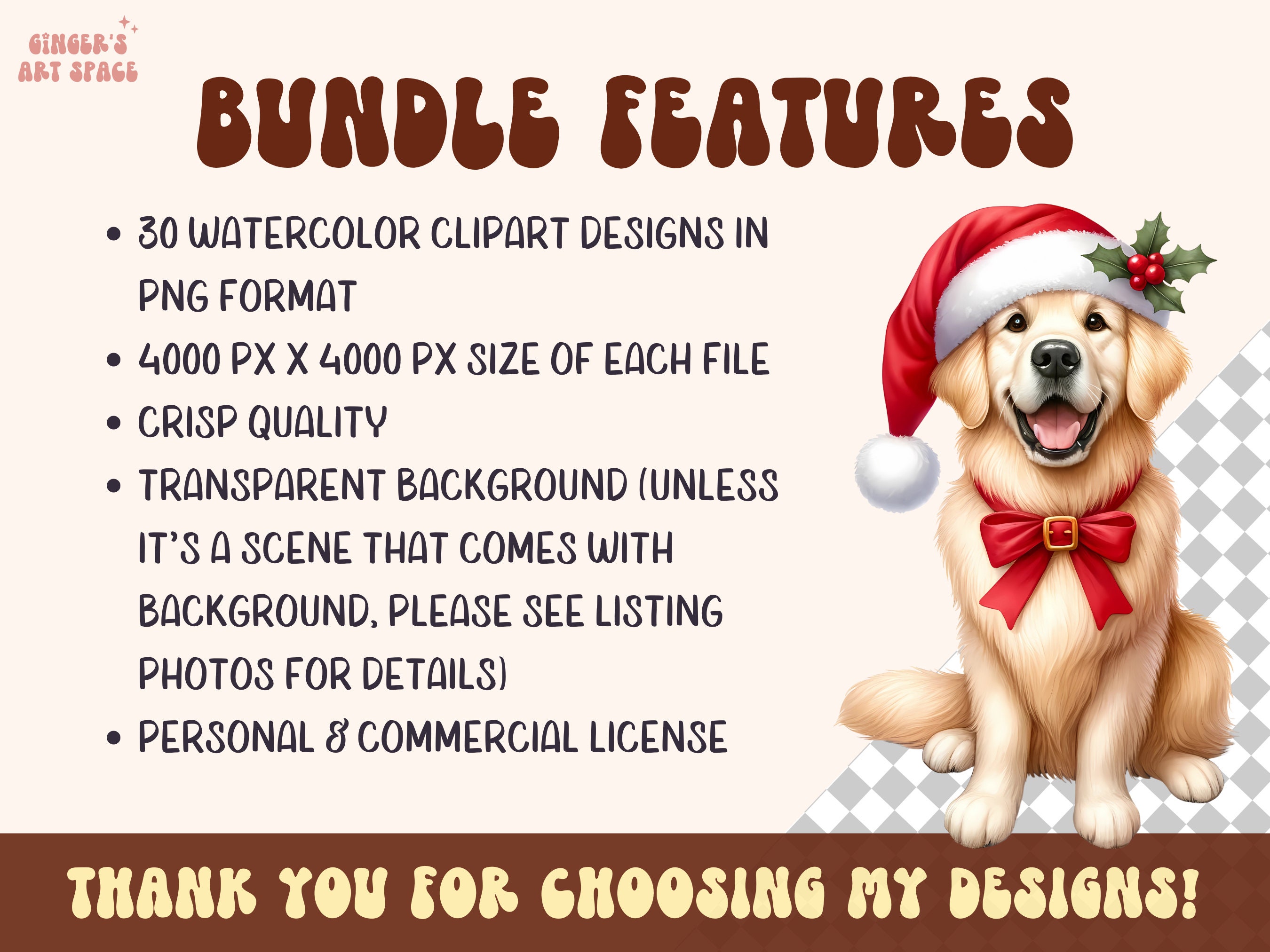 Golden Retriever Clipart Bundle, Watercolor Golden Retriever Clipart ...