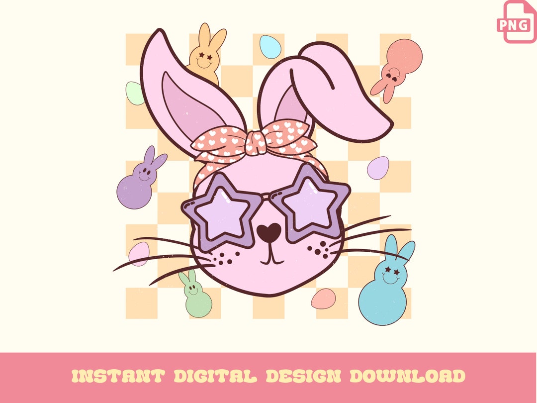 Retro Easter Bunny PNG, Groovy Easter Bunny, Easter Bunny Ears PNG ...