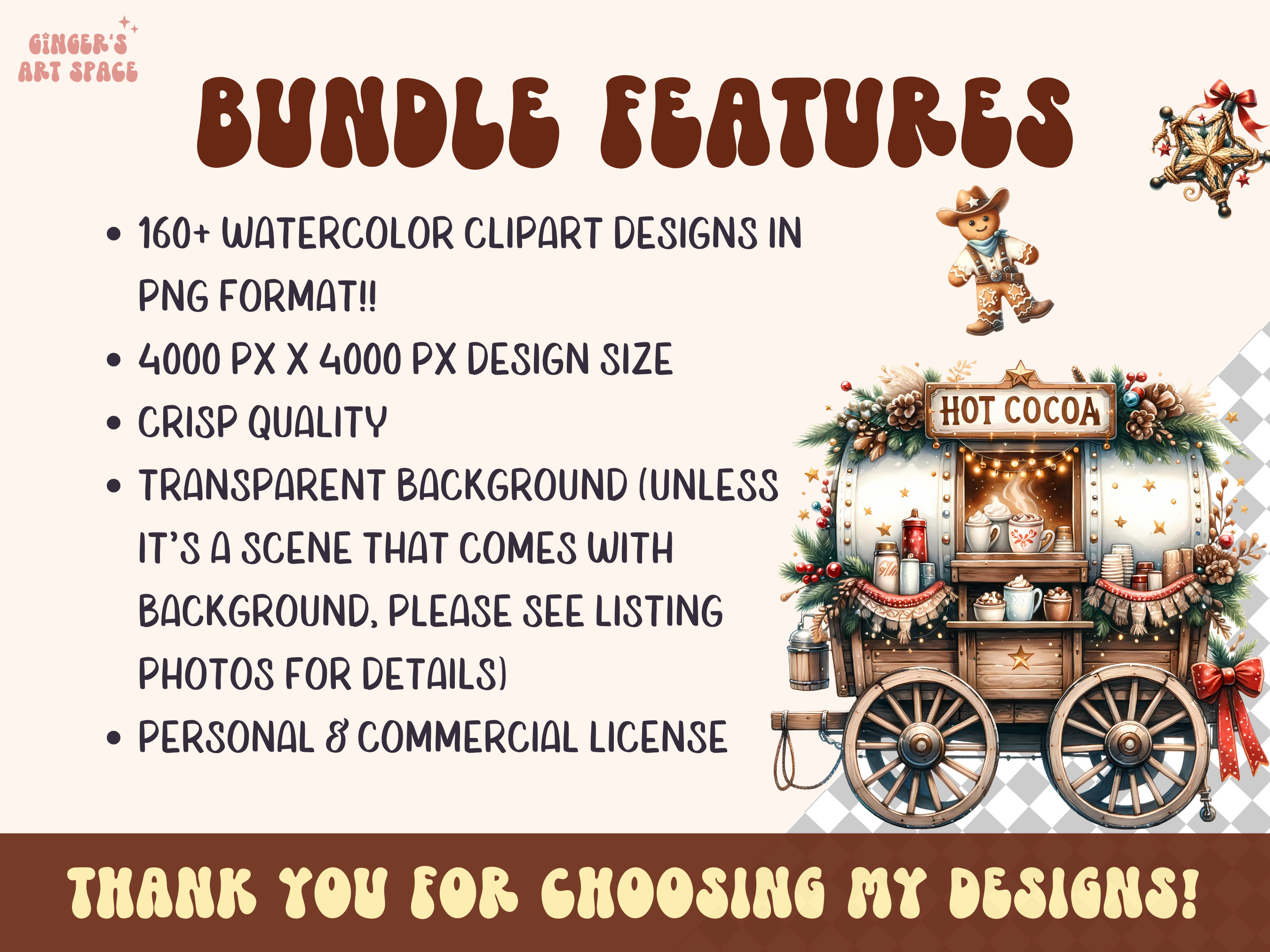 Western Christmas Clipart, Western Country Christmas Design Bundle ...