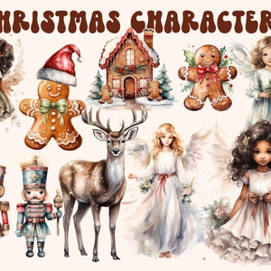 Traditional Christmas Clipart Bundle 150 PNG, Watercolor Christmas ...