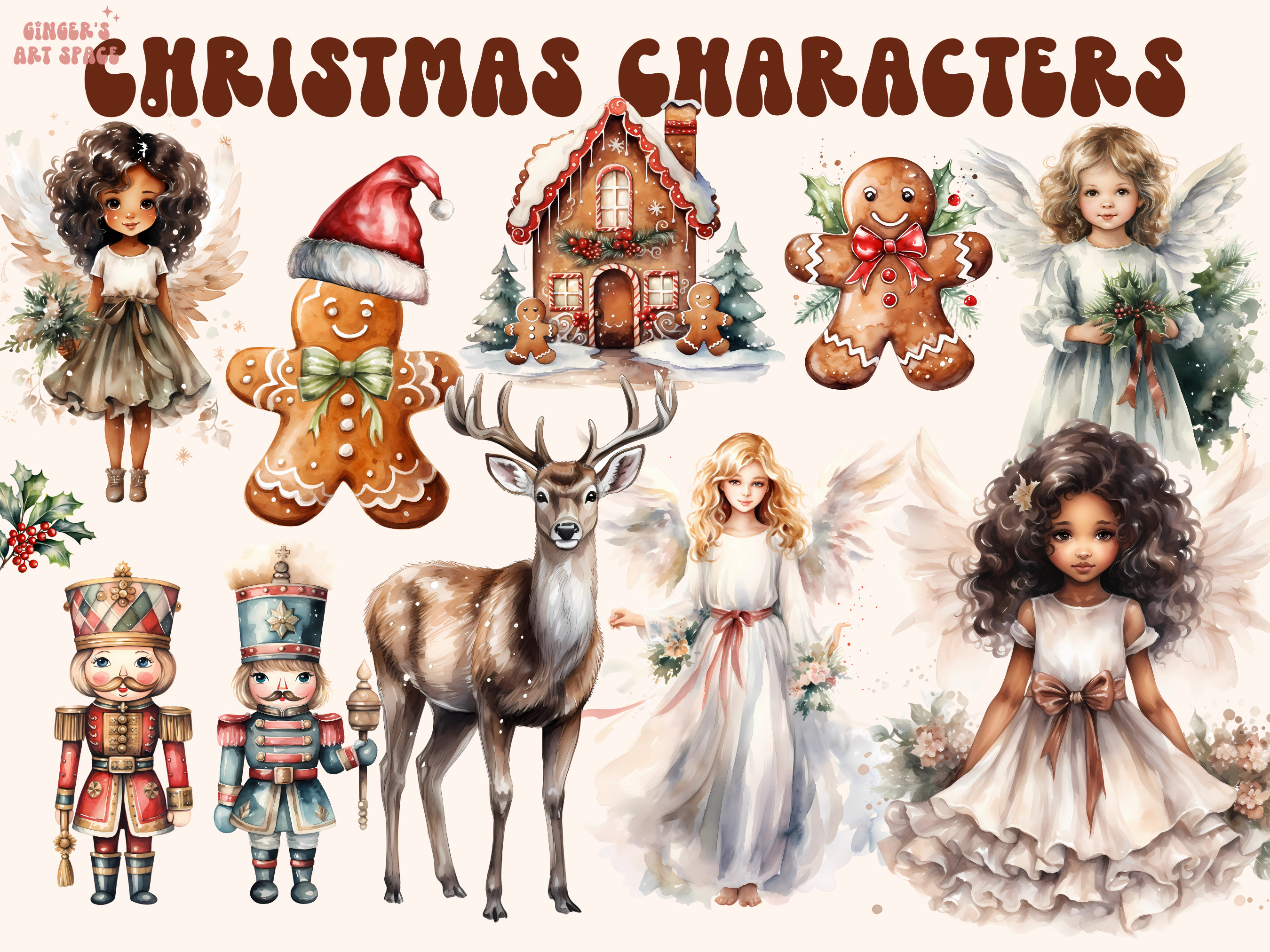 Traditional Christmas Clipart Bundle 150 PNG Watercolor - Etsy