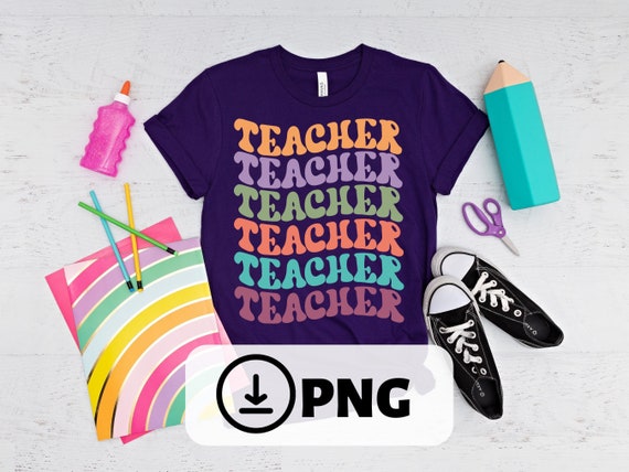 Groovy Retro Teacher PNG Instant Download Retro Teacher - Etsy