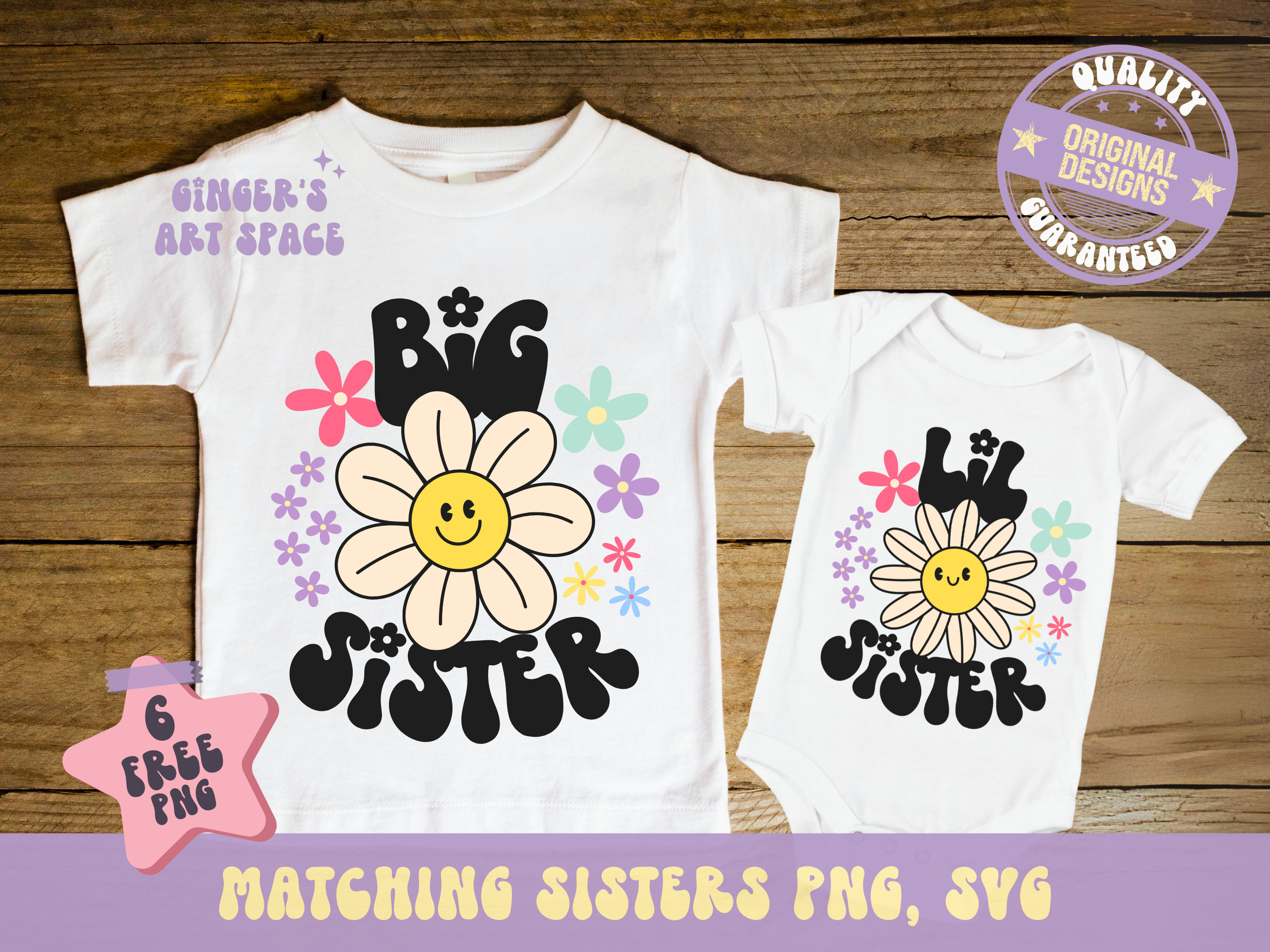 Big Sis and Lil Sis Matching Designs, Big Sister PNG, Groovy Big Sister ...