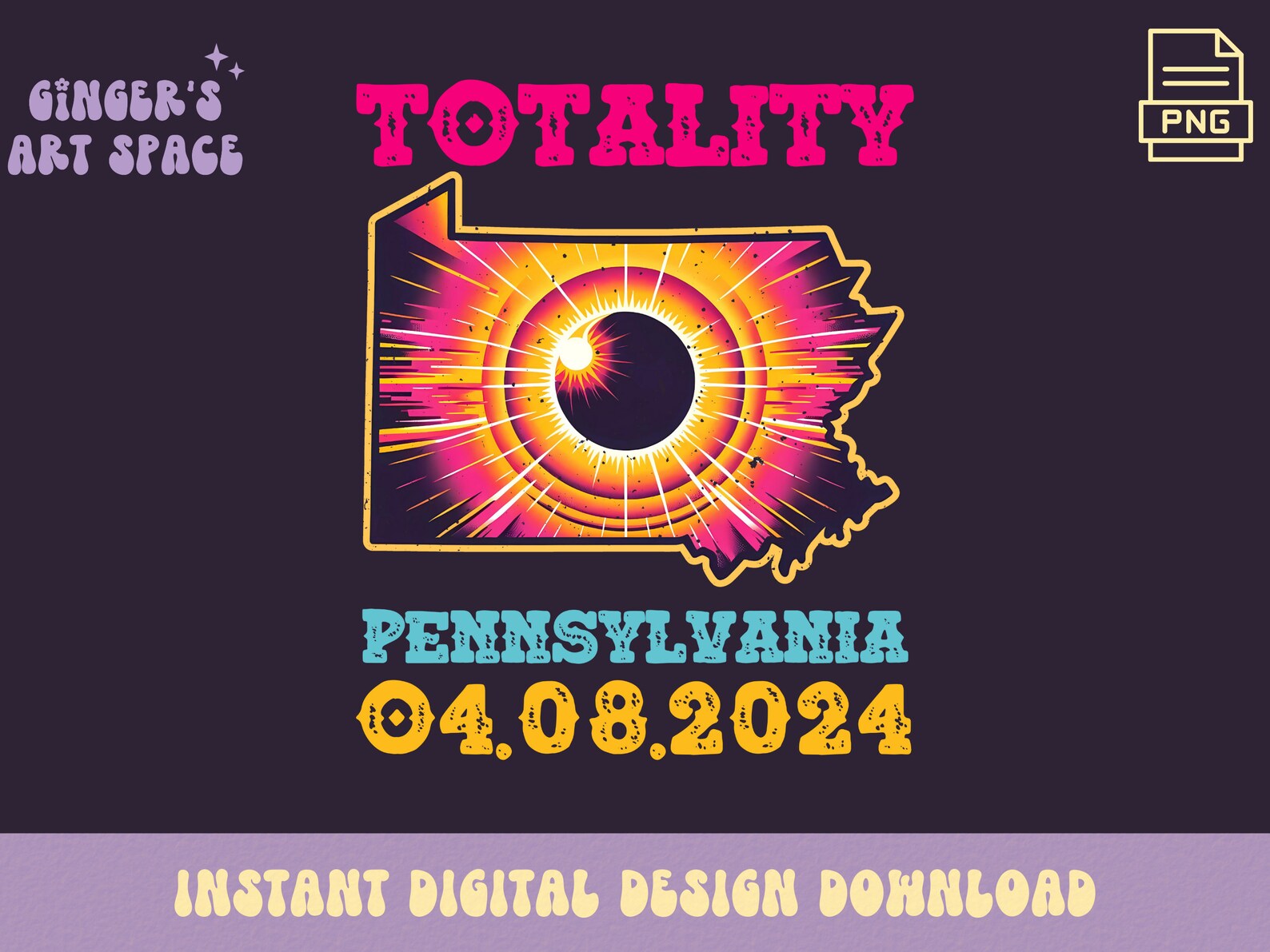 Totality in Pennsylvania PNG, Pennsylvania Totality Spring 2024, the ...