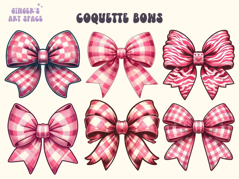 Coquette Bows PNG Clipart, Coquette Girly Clipart, Coquette Bows Bundle ...