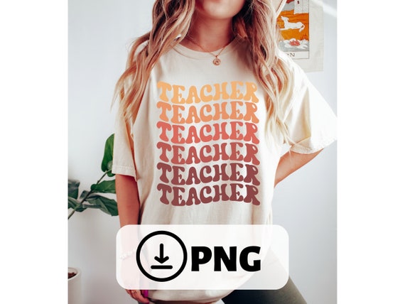 Groovy Retro Teacher PNG Instant Download Retro Teacher - Etsy