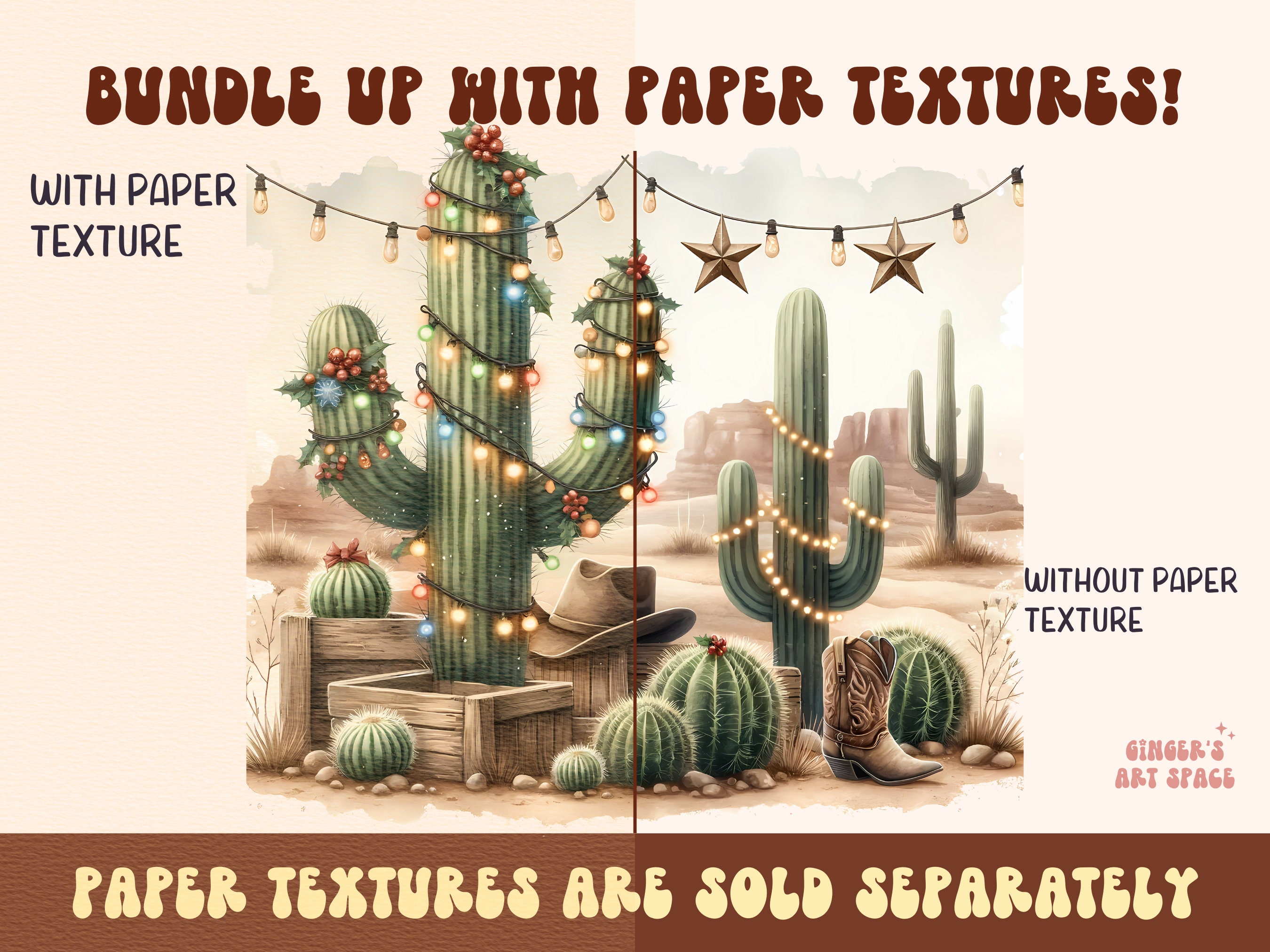 Rustic Western Christmas Clipart, Vintage Christmas Design Bundle, Wild ...