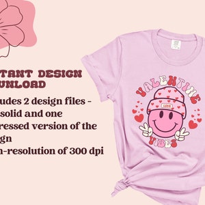 Retro Valentine's Day PNG, Groovy Valentine's Sublimation Design, Retro ...