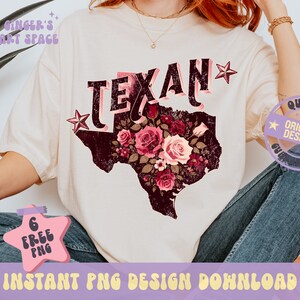 Retro Texan PNG, Proud Texan Sublimation, Vintage Texas Design, Floral ...
