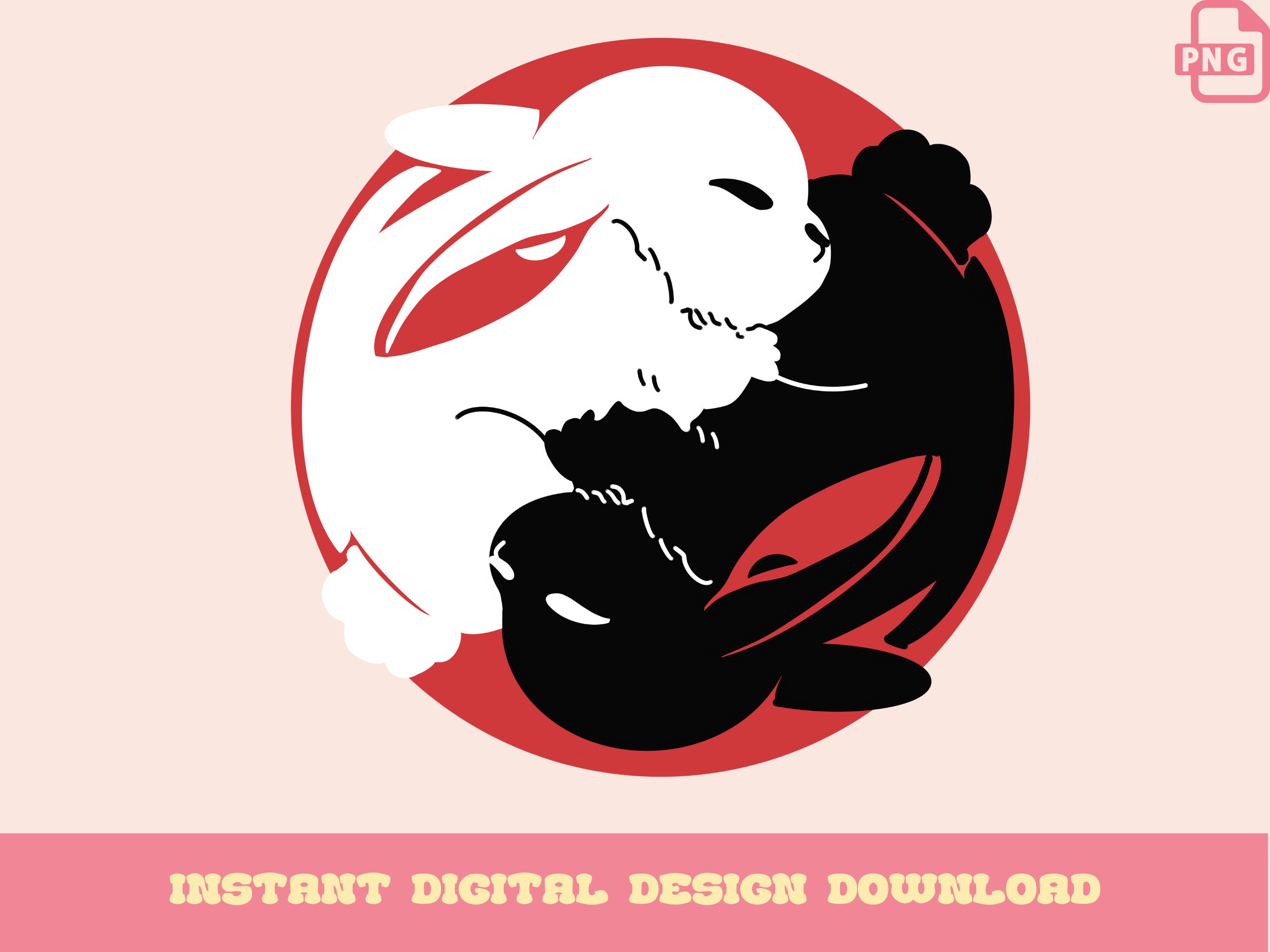 Chinese New Year, Yin Yang Rabbits, Lunar New Year PNG, Year of the ...