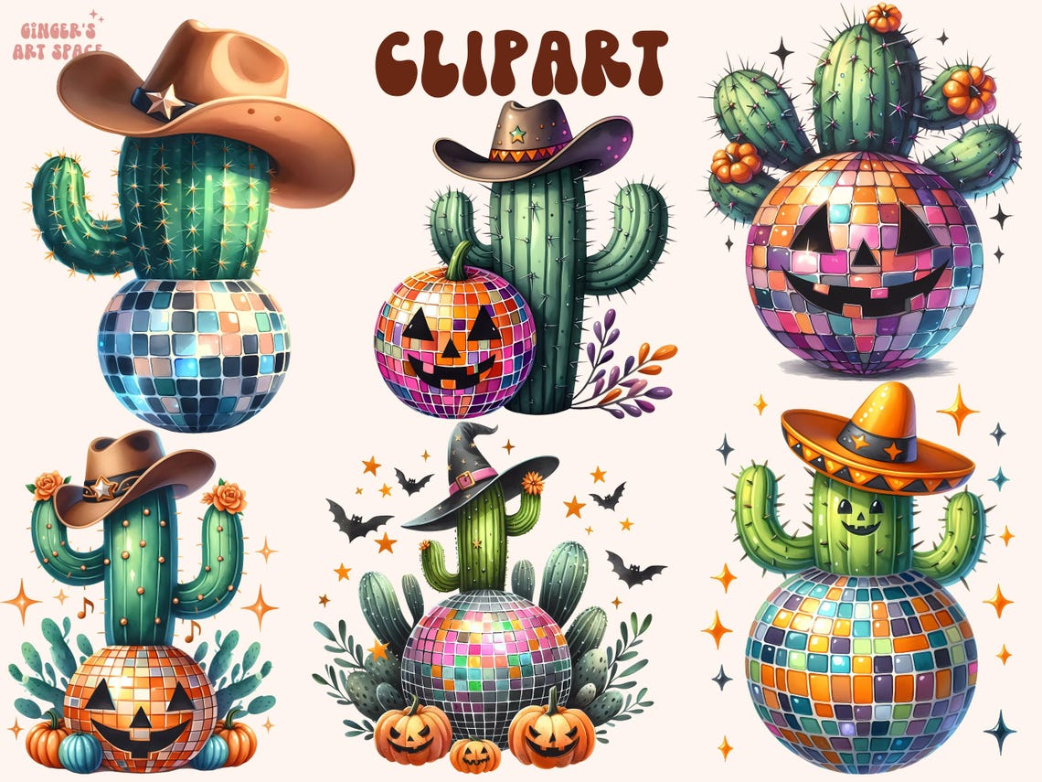 Western Halloween Disco Clipart, Country Halloween PNG Clipart, Country ...